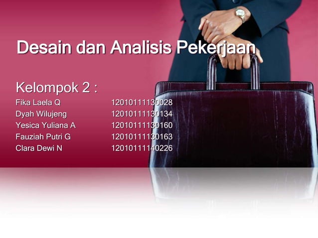 Desain dan analisis Pekerjaan | PPTX