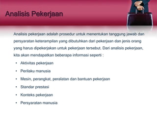 Desain dan analisis Pekerjaan | PPTX