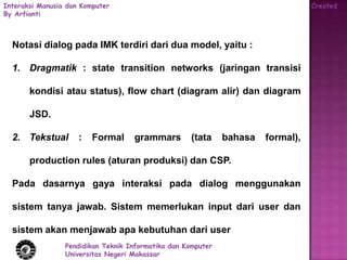 Desain dan notasi dialog | PPTX