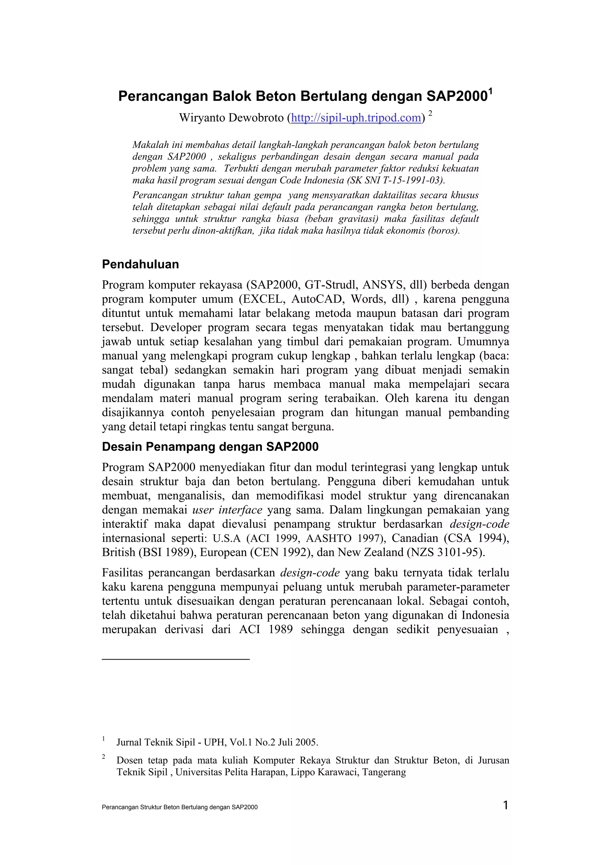 Desain dng sap2000 | PDF