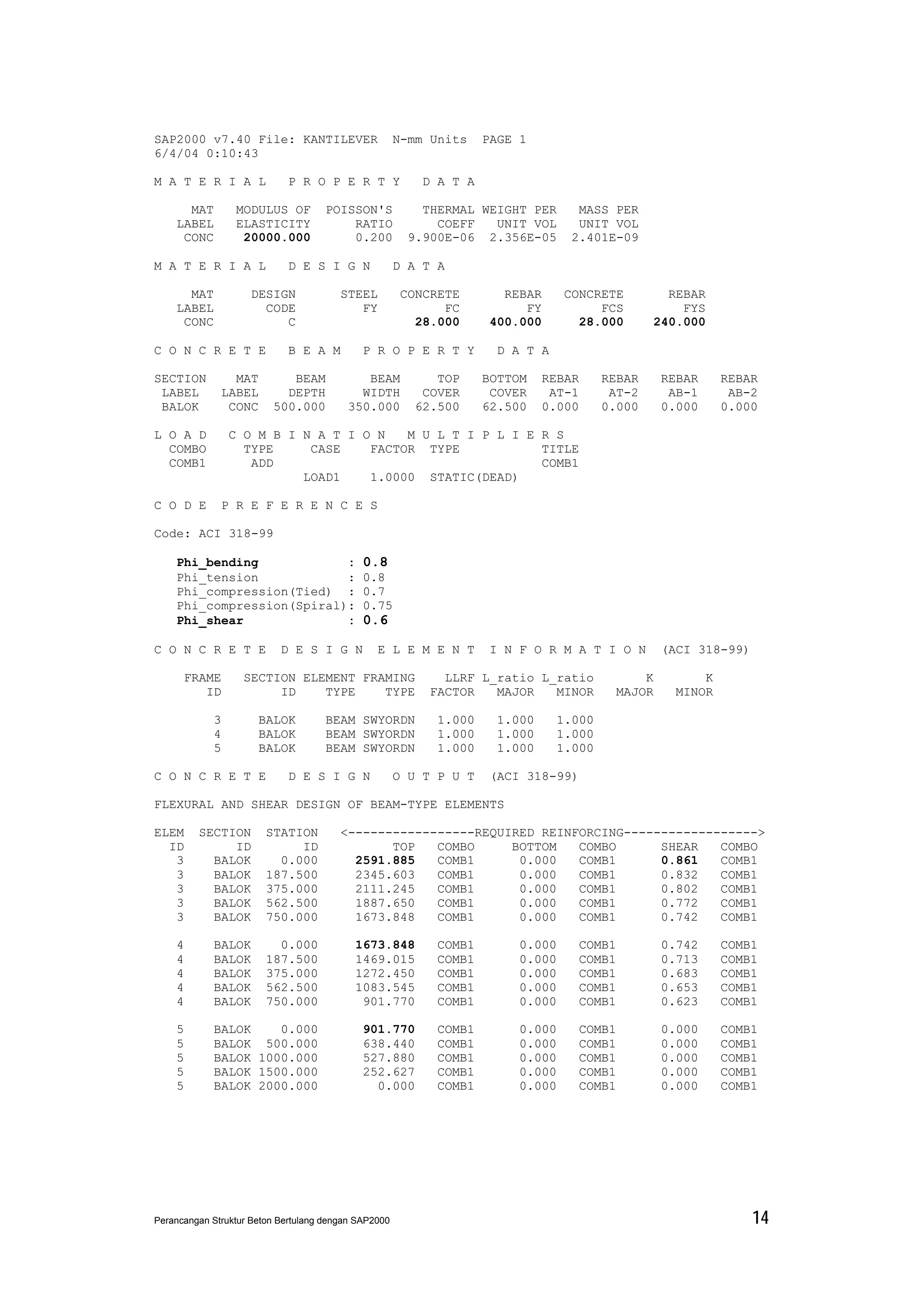 Desain dng sap2000 | PDF