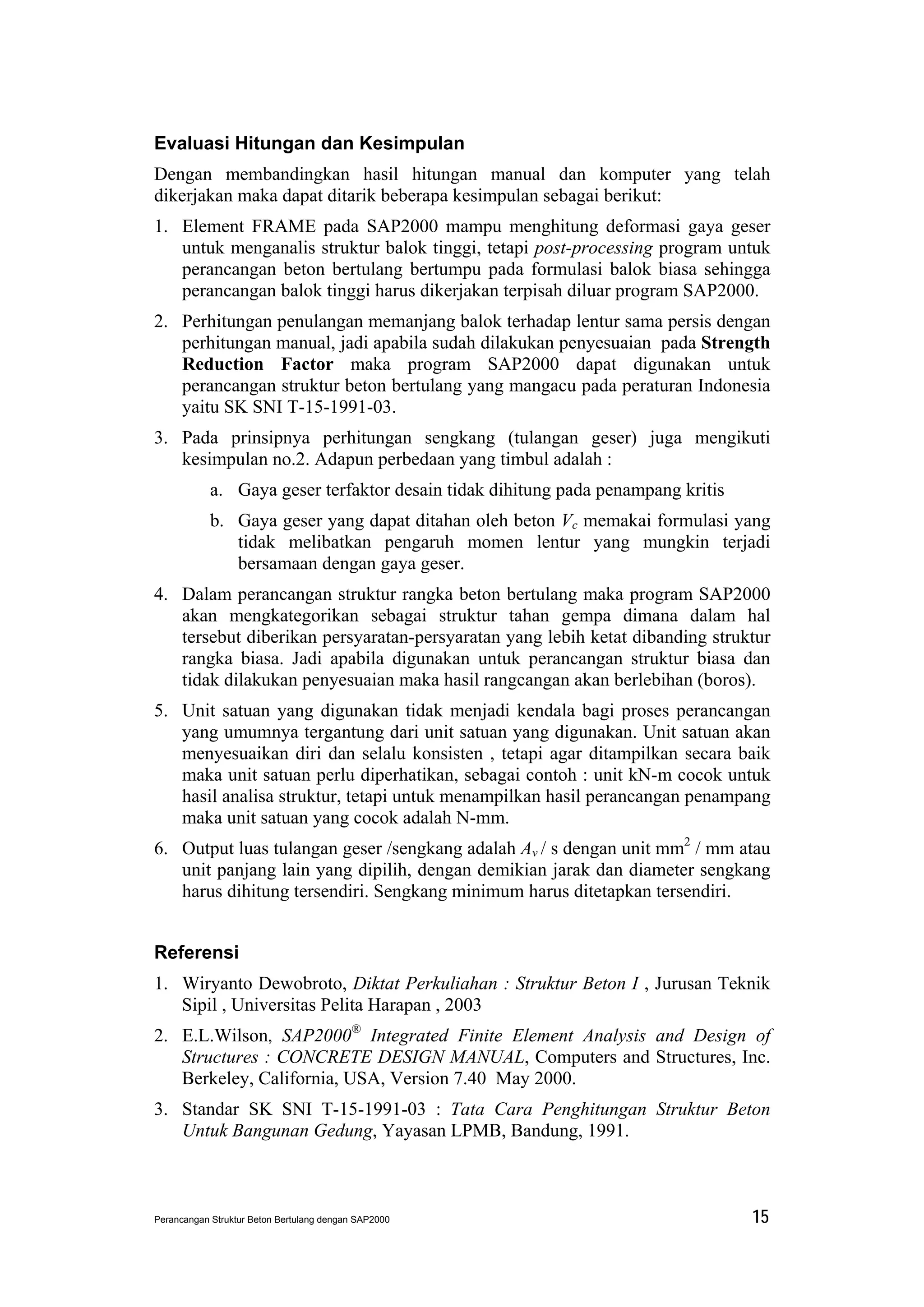 Desain dng sap2000 | PDF