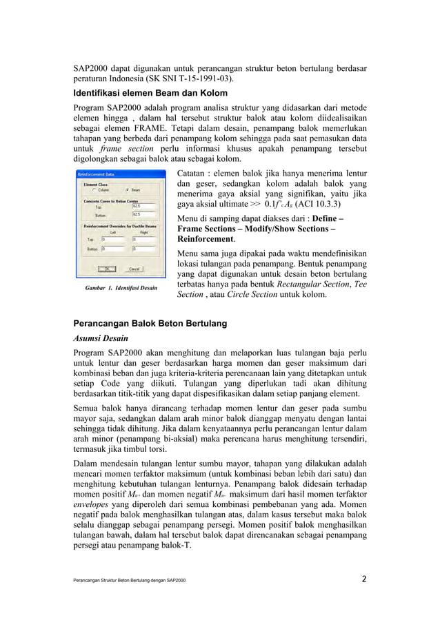 Desain dng sap2000 | PDF