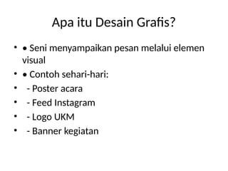 Materi Prentasi correl draw, dan mengenal apa itu desain grafis | PPTX