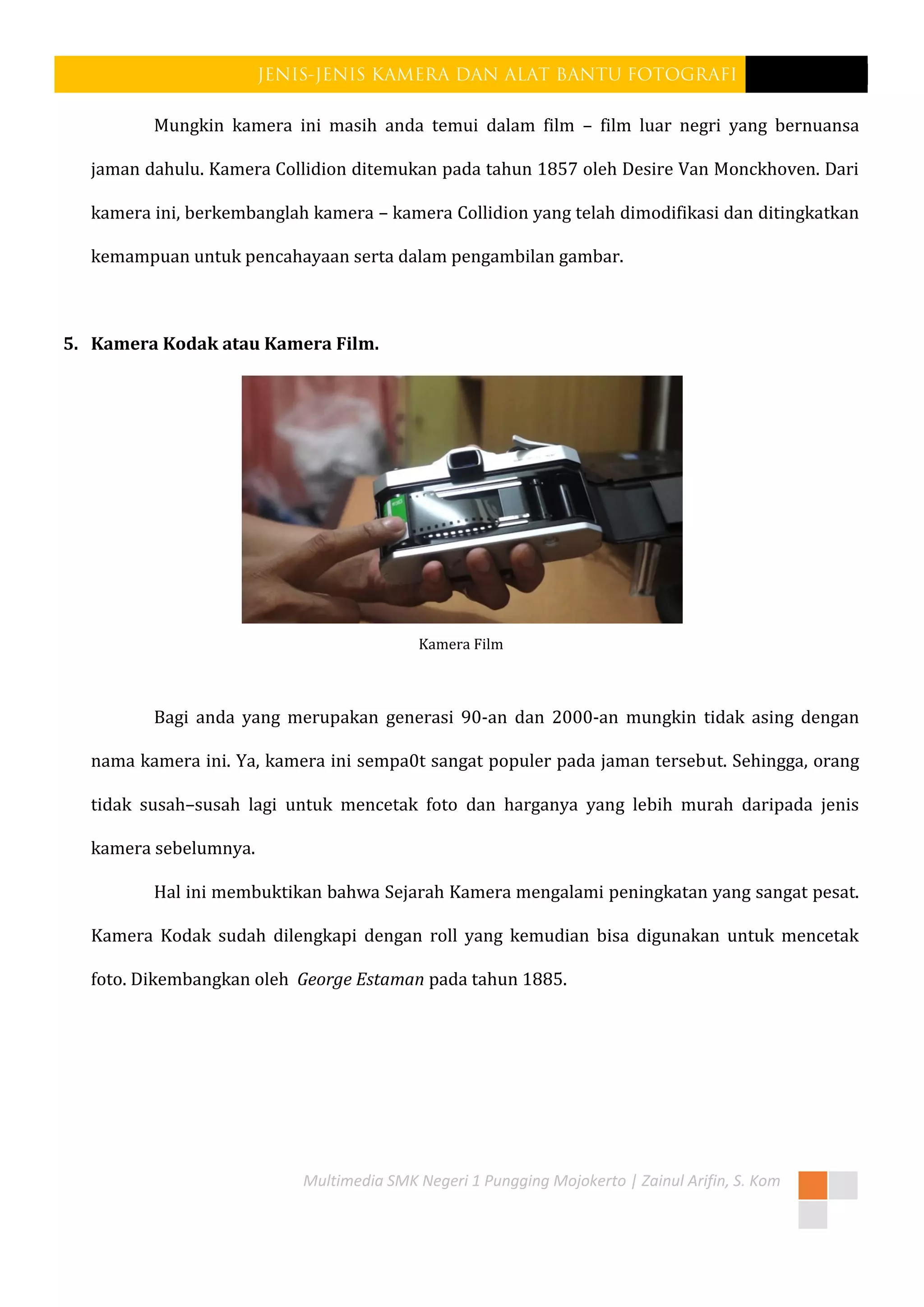 Desain grafis percetakan memahami jenis jenis kamera dan alat bantu ...