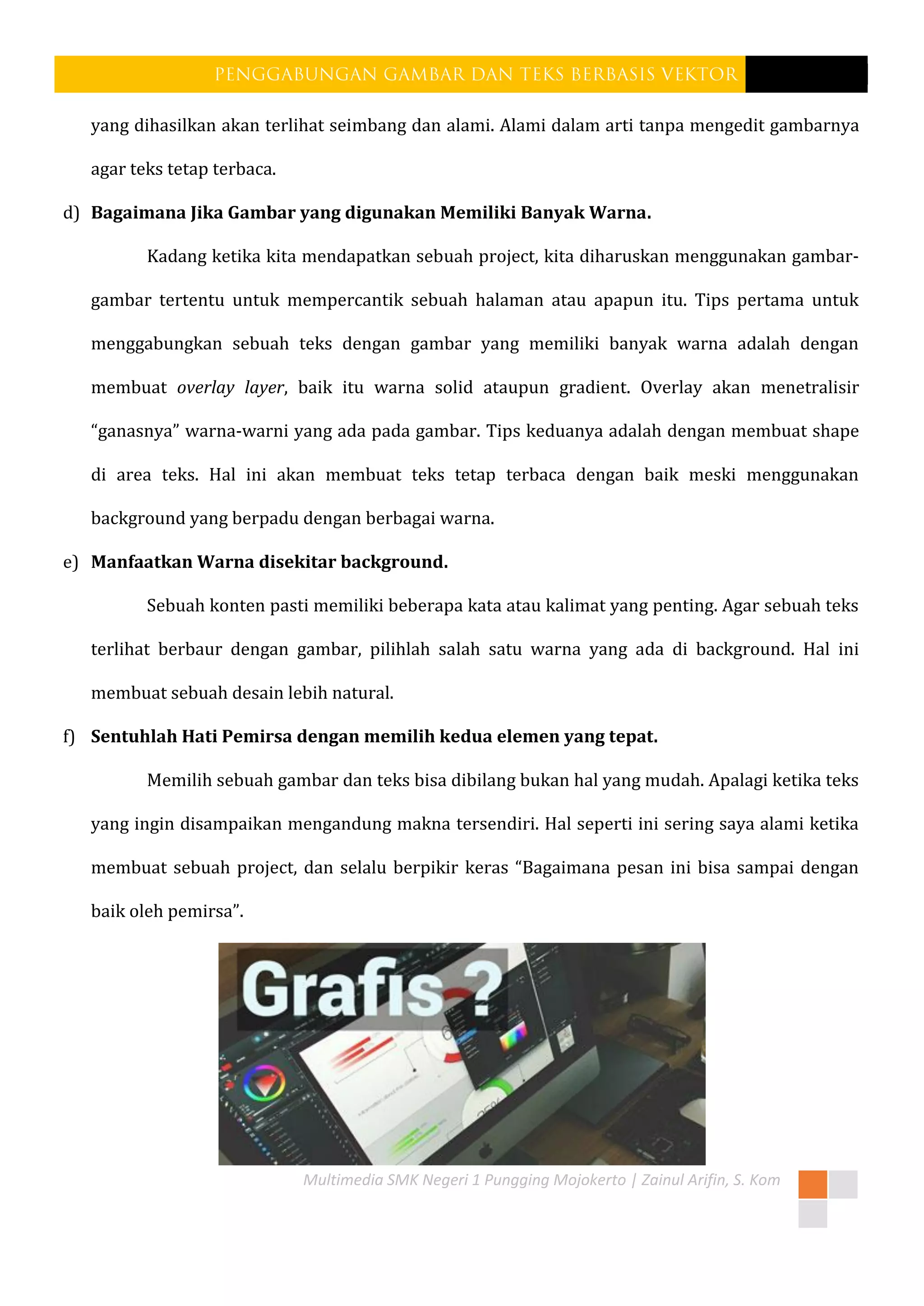 Desain Grafis Percetakan menerapkan penggabungan gambar dan teks ...