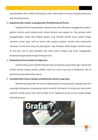 Desain Grafis Percetakan menerapkan penggabungan gambar dan teks ...