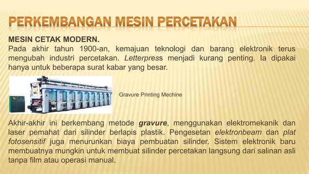 Desain grafis percetakan perkembangan teknologi percetakan | PPSX