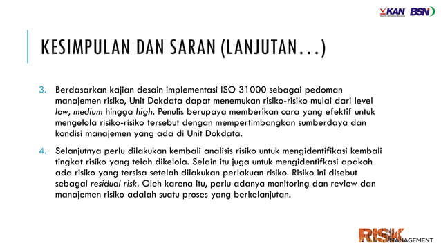 Desain Implementasi ISO 31000 sebagai Pedoman Manajemen Risiko di Unit ...