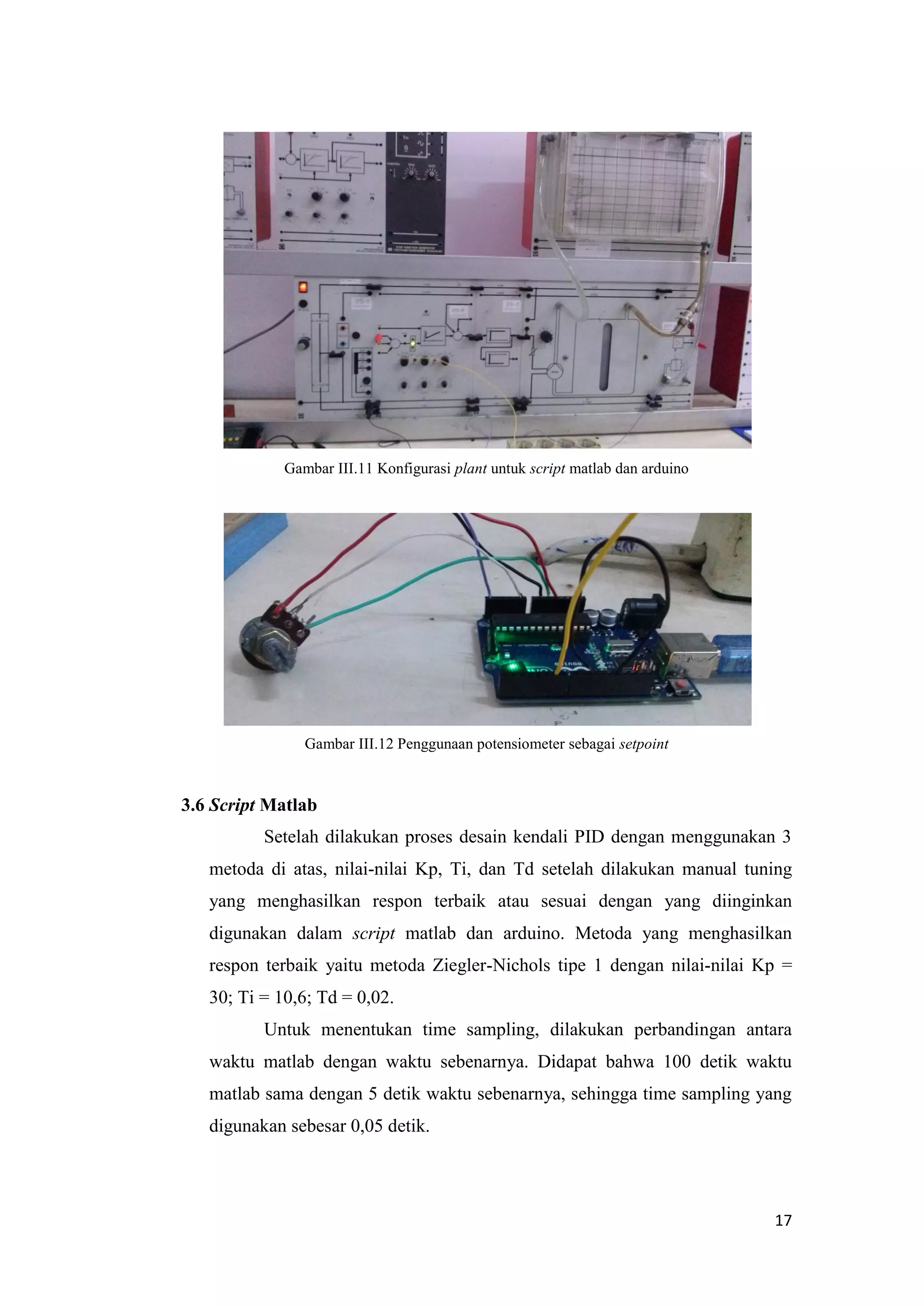 DESAIN KENDALI PID DENGAN METODA ZIEGLER-NICHOLS DAN COHEN-COON MENGGUNAKAN MATLAB DAN ARDUINO ...