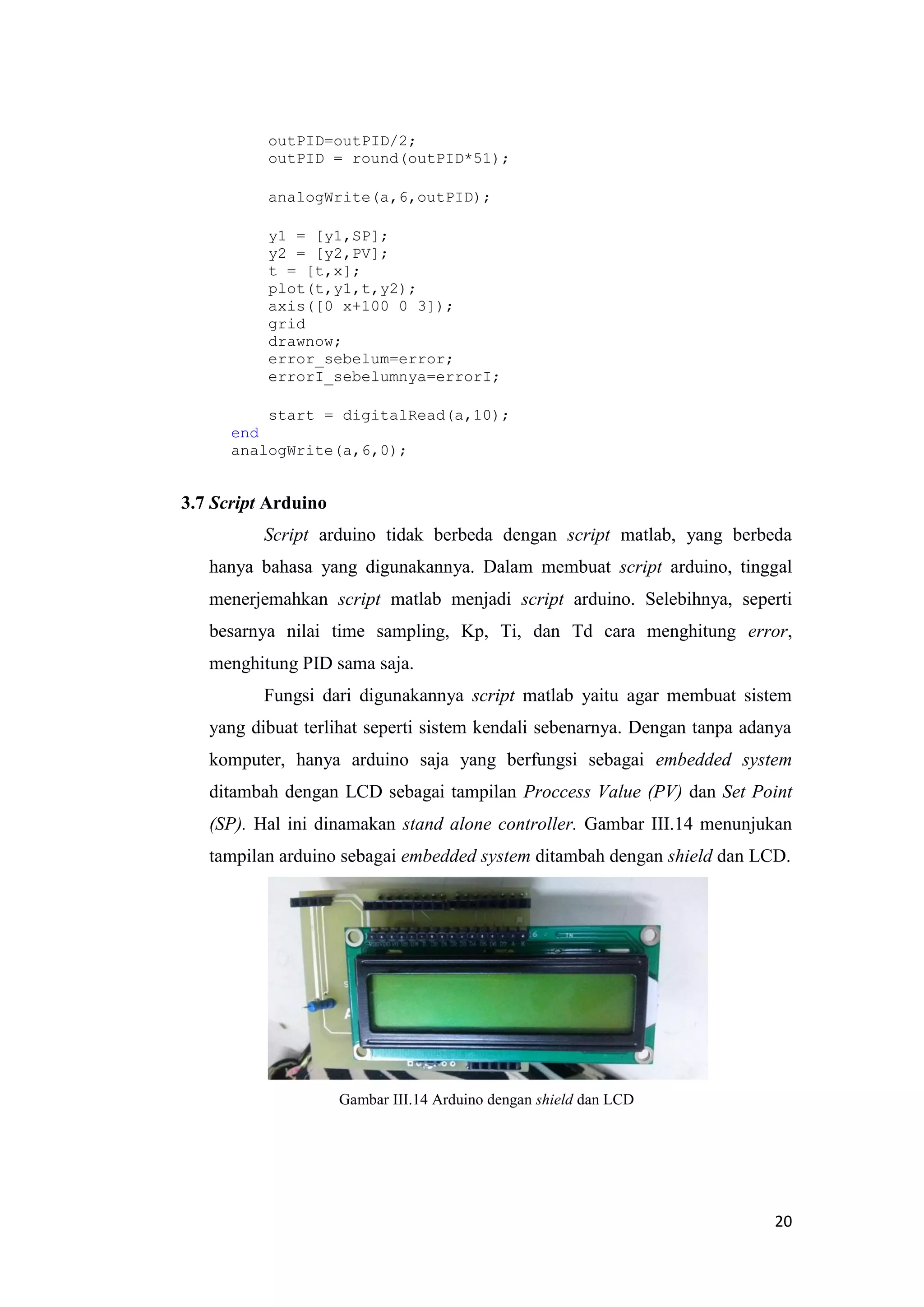 DESAIN KENDALI PID DENGAN METODA ZIEGLER-NICHOLS DAN COHEN-COON MENGGUNAKAN MATLAB DAN ARDUINO ...