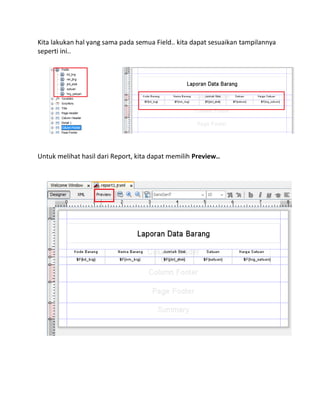 Desain laporan pada java dengan ireport & jcreator | PDF