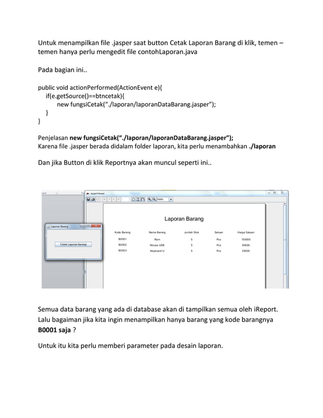 Desain laporan pada java dengan ireport & jcreator | PDF