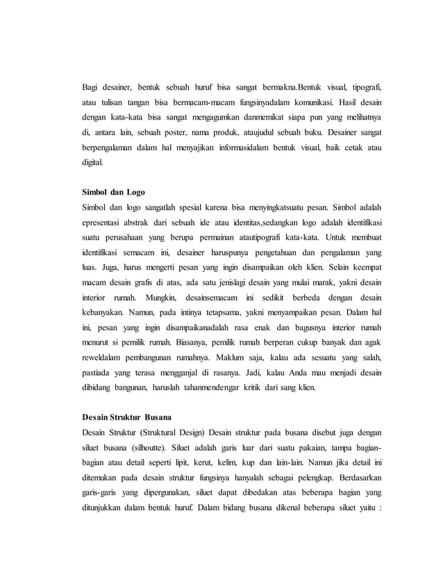 Desain merupakan perencanaan dalam pembuatan sebuah objek | DOCX