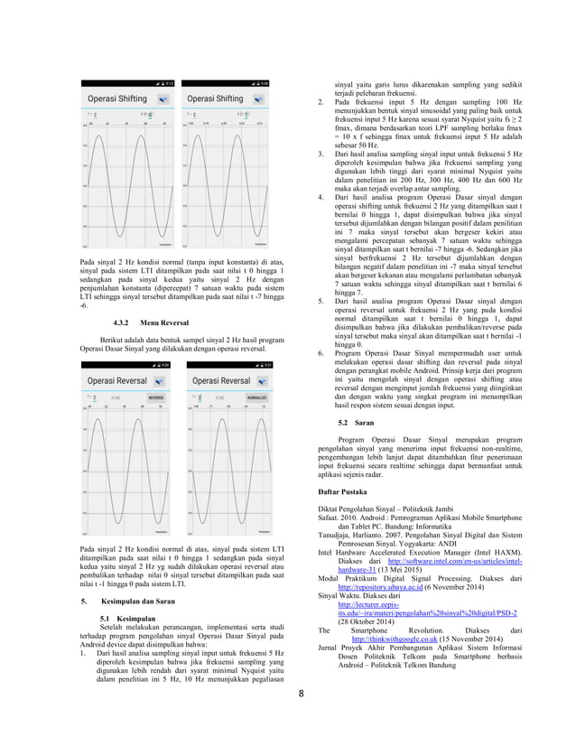 Desain program shifting dan reversing sinyal pada android device | PDF