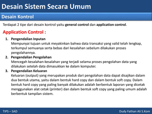 System Analysis and Design - Desain Sistem | PPTX