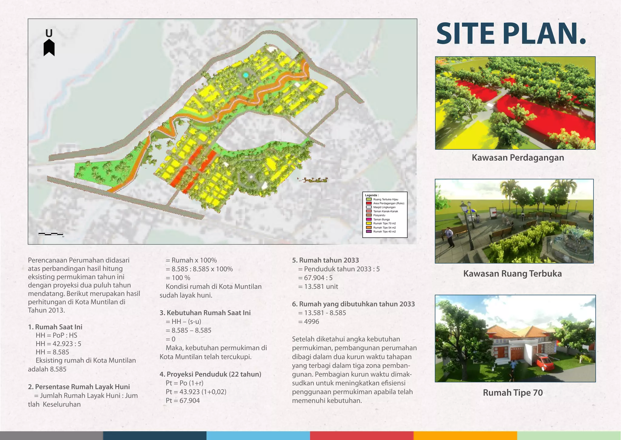 Laporan Desain Site Plan Perumahan Kota Muntilan | PDF