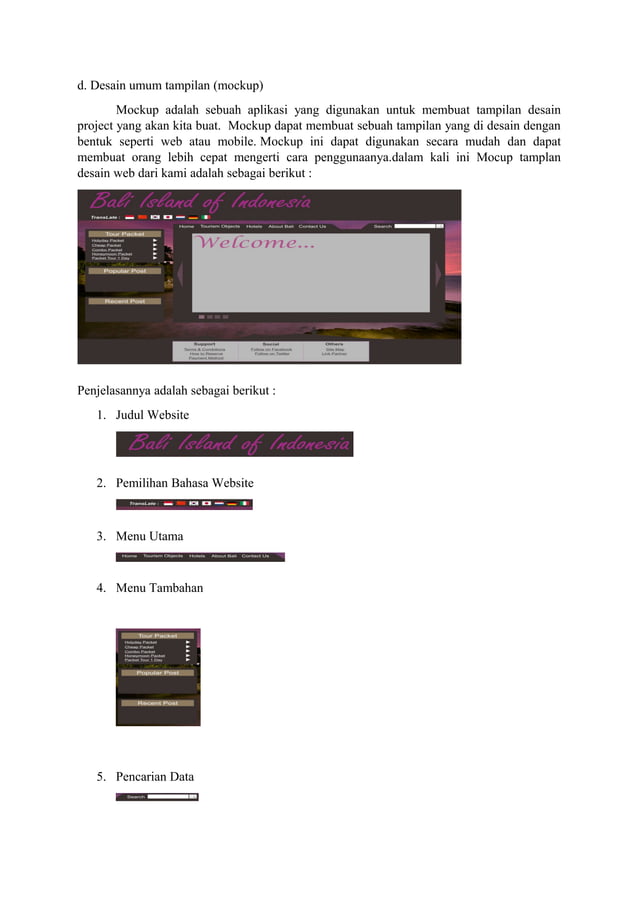 Desain umum tampilan (mockup) | PDF