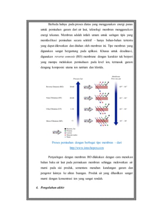 Teknik Penyehatan - Desalinasi air laut | DOCX