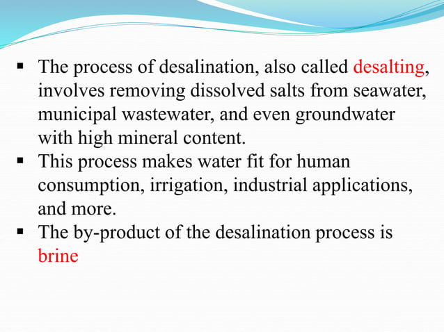 desalination and desalting water treatment.ppt | Chemistry | Science