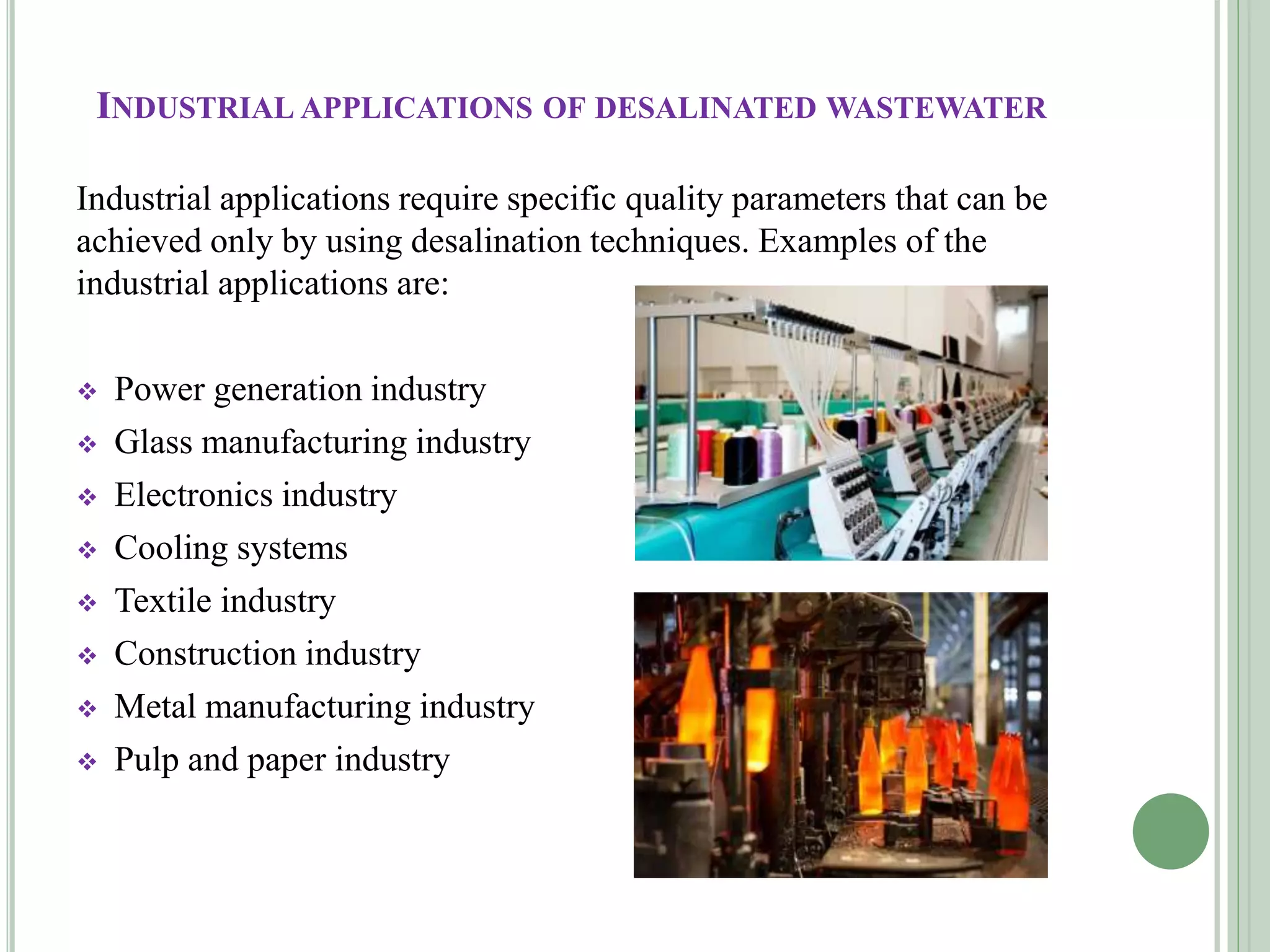 Desalination of Industrial Wastewater | PPTX