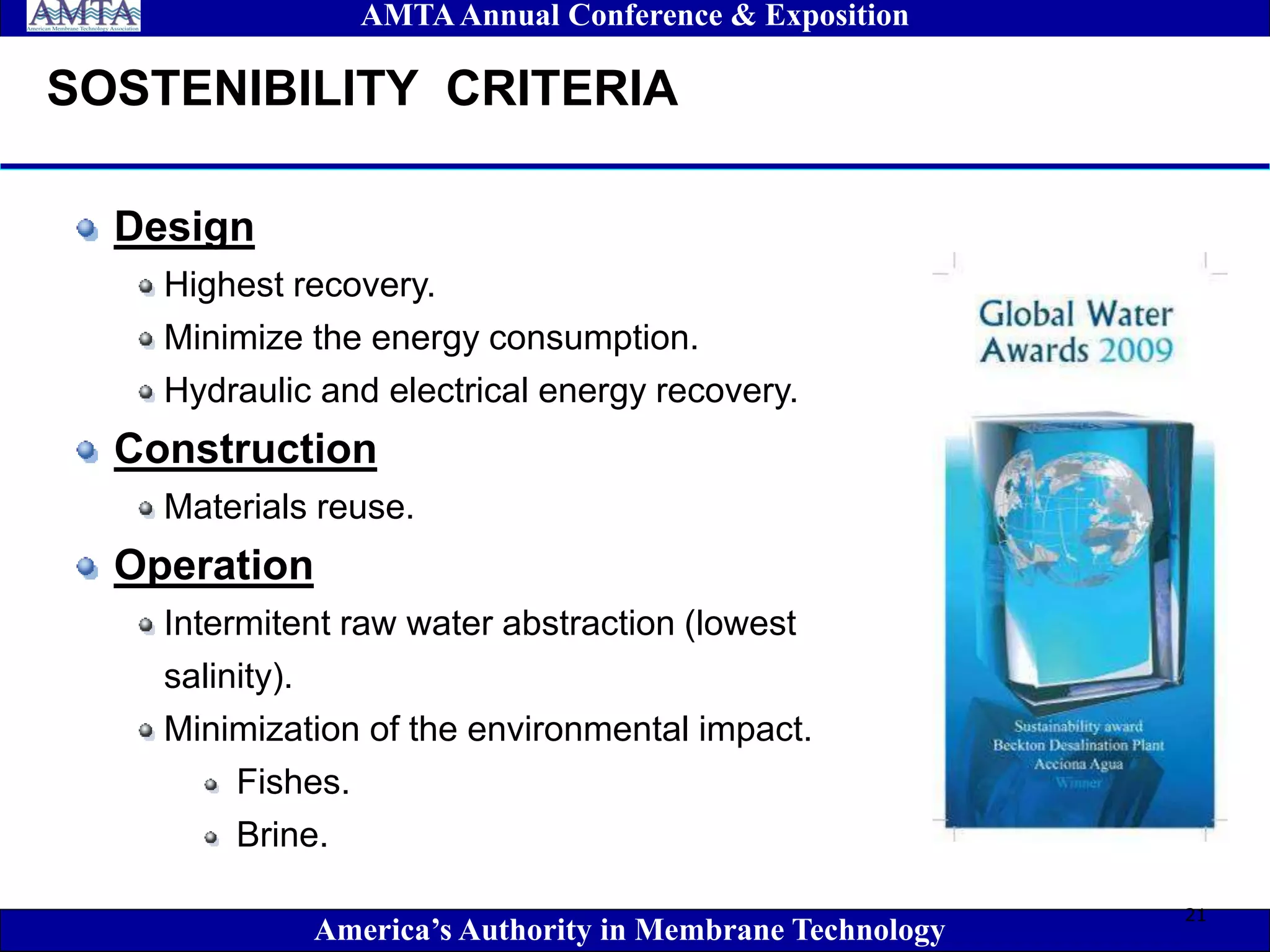 Desalination as a sustainable alternative for water supply case studies ...