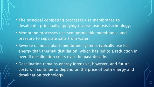 Desalination methods of purification of water | PPTX