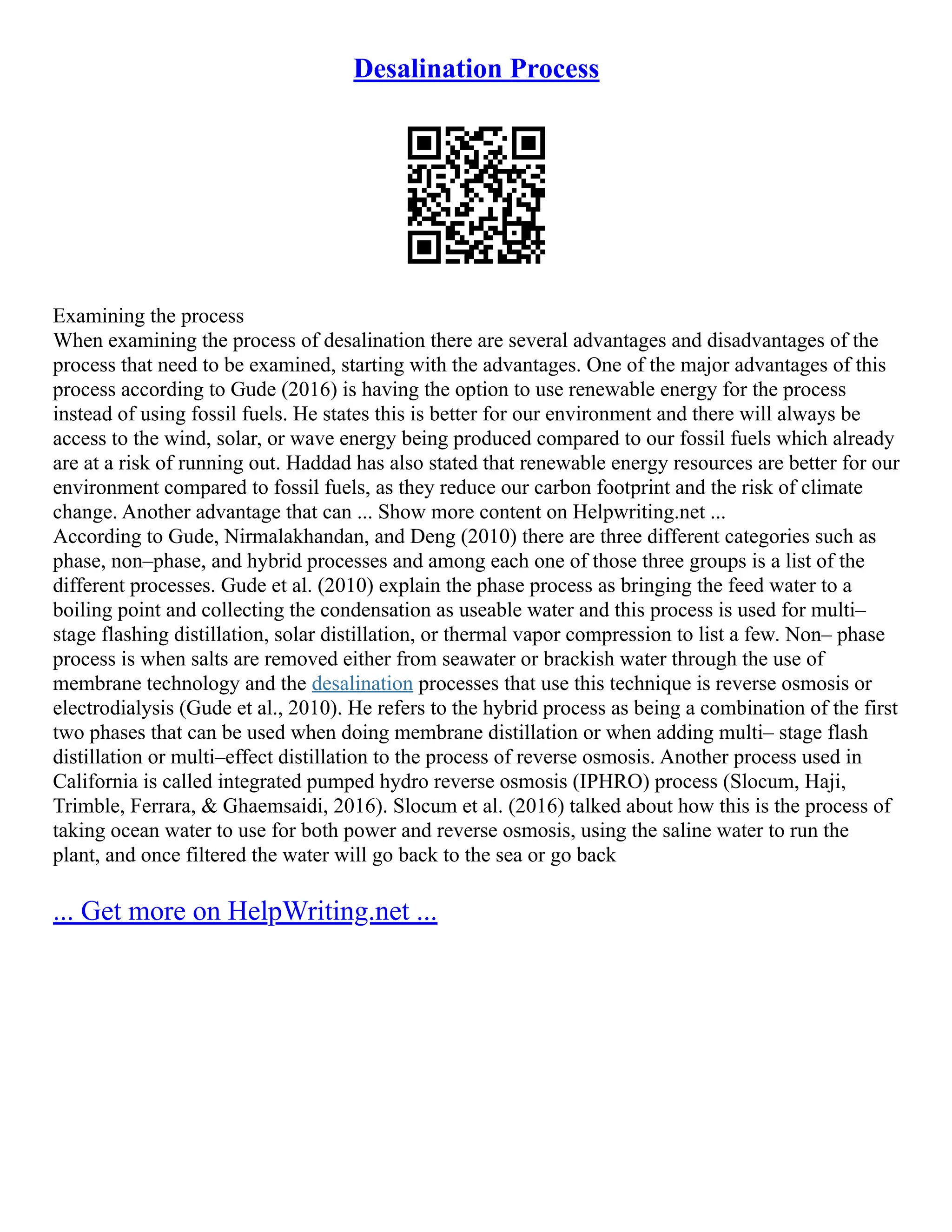 Desalination Process | PDF