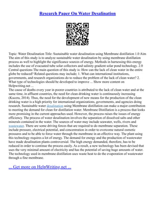 Desalination Process | PDF