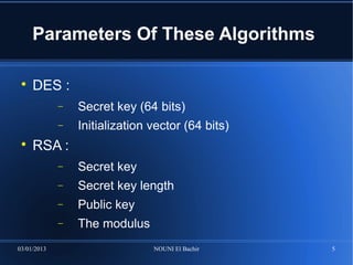 (Crypto) DES And RSA Algorithms Overview | PPT