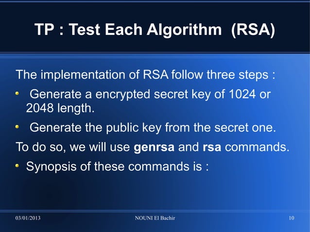 (Crypto) DES And RSA Algorithms Overview | PPT