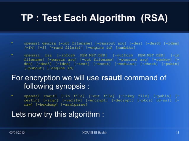 (Crypto) DES And RSA Algorithms Overview | PPT