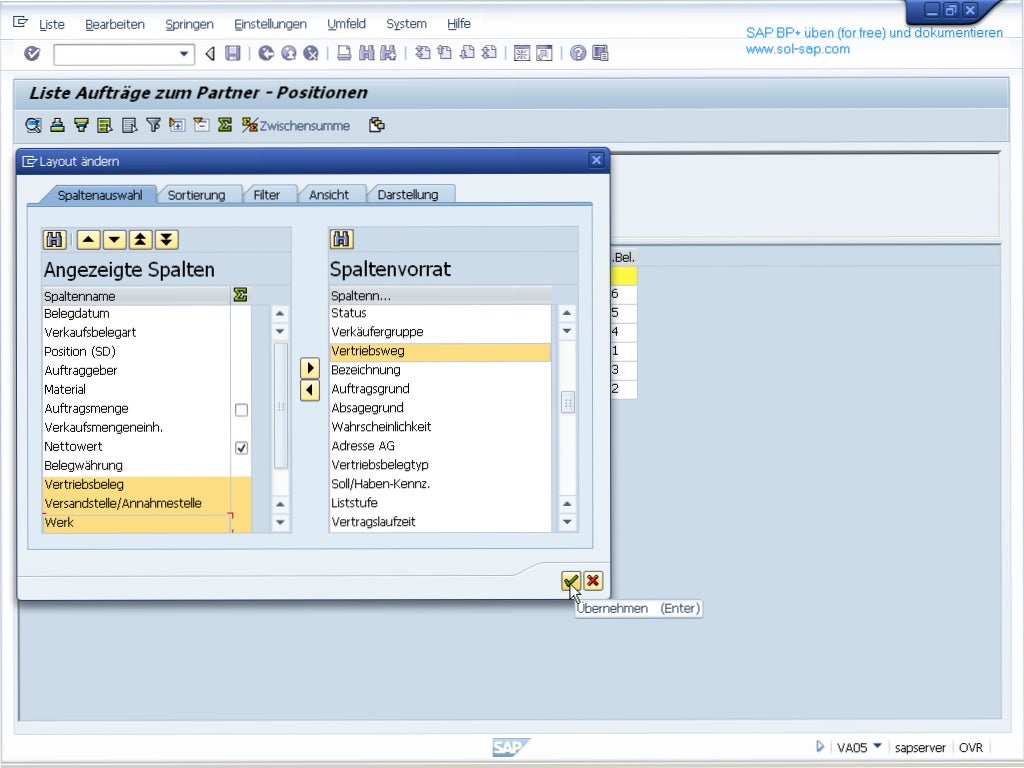 DE_SAP-SD_SCM600_U13 Listen Report tc.va05 Variante sichern