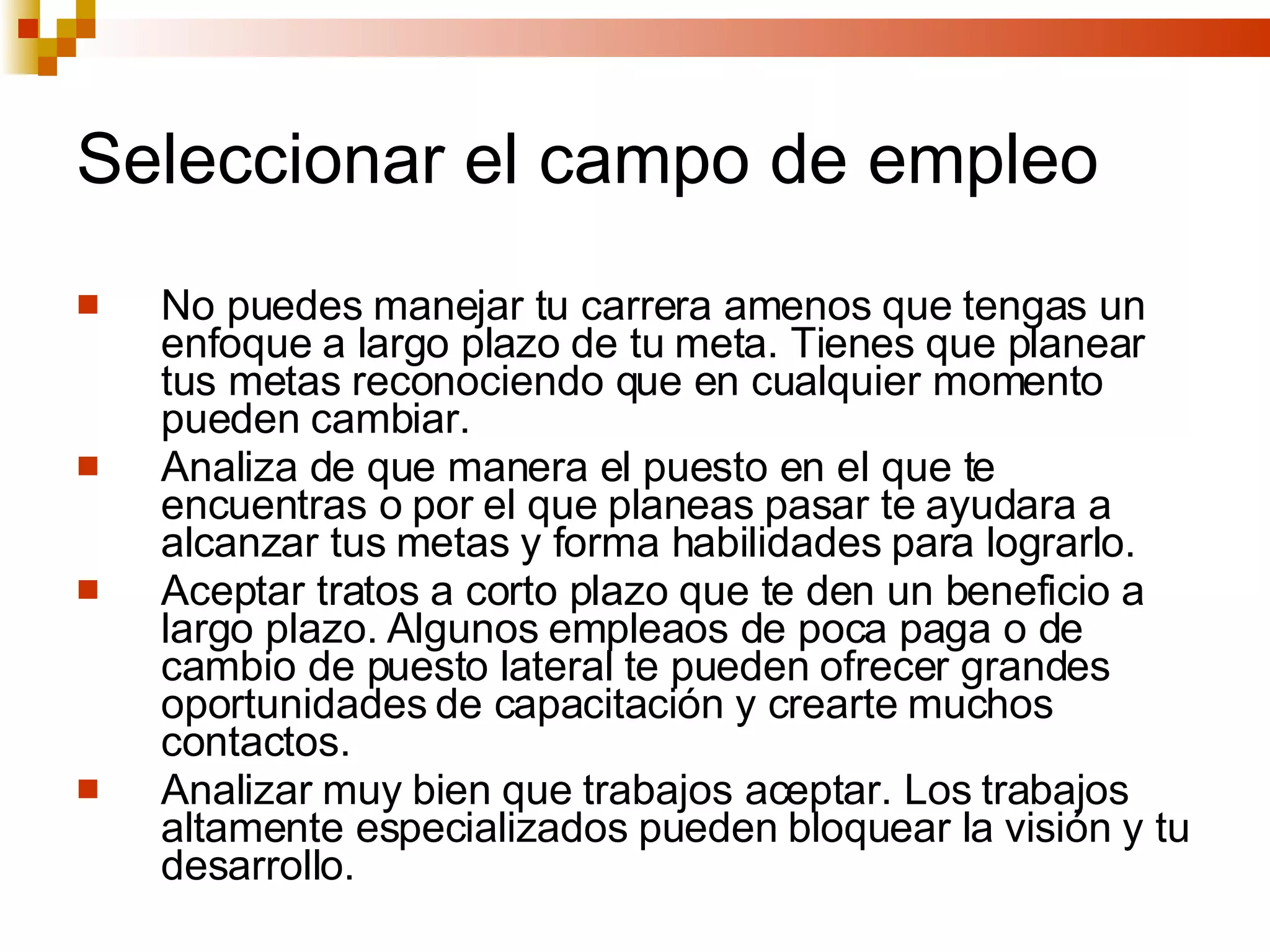 Desarrollo De Carrera Laboral | PPT