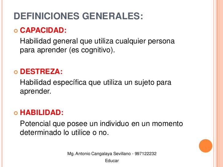 Ejemplos De Capacidades Y Habilidades De Una Persona Inteligencia