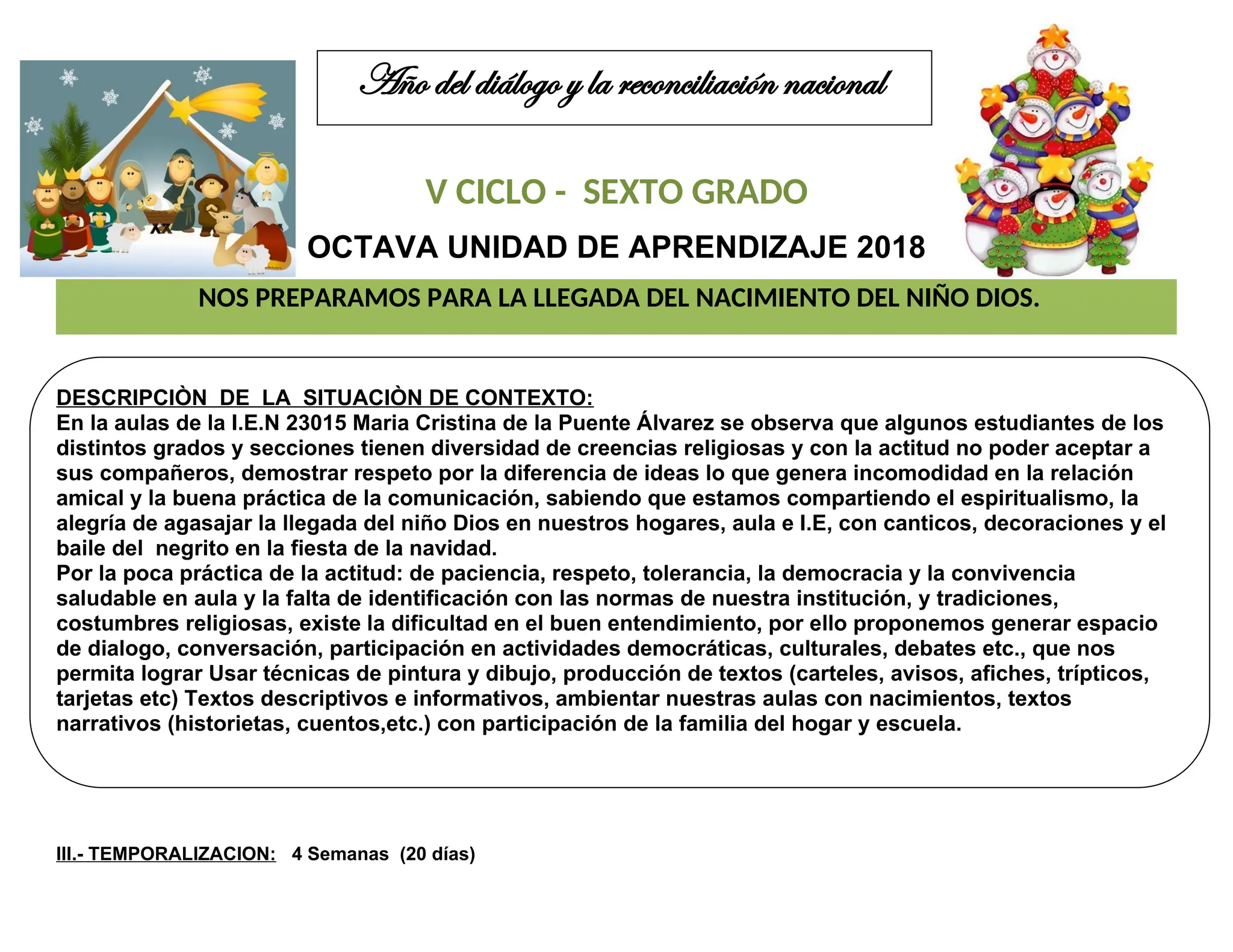 DESARROLLO DE LA OCTAVA UNIDAD PARA PROGRAMAR LOS TEMAS PARA LOS NIÑOSD.doc