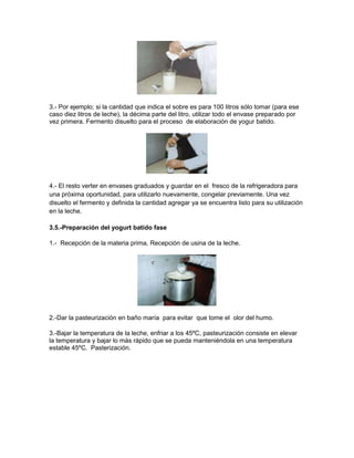 Desarrollo de proyecto elaboracion de yogur | DOCX
