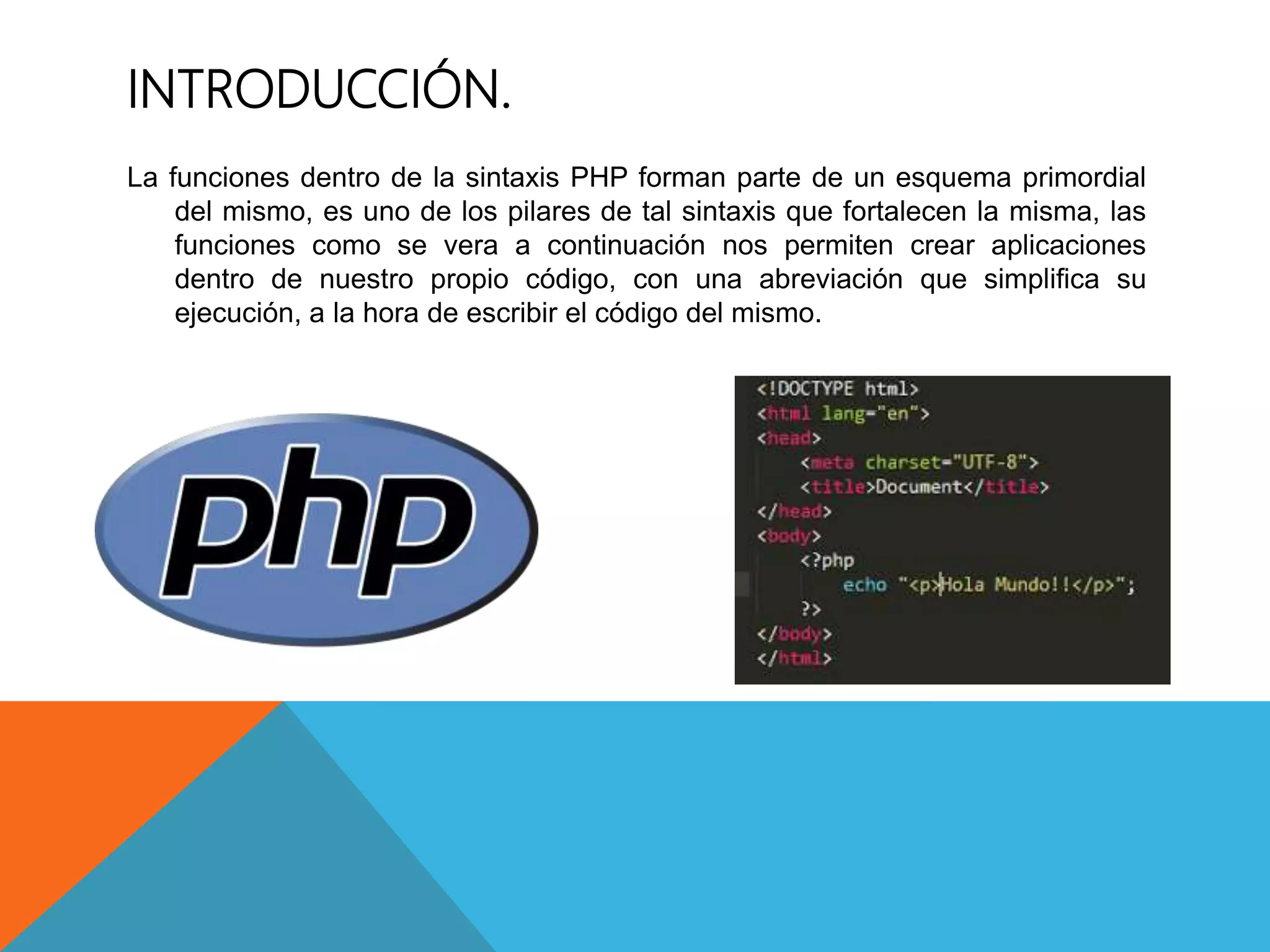 7 Razones para usar funciones PHP - Desarrollo web en php | PPTX ...
