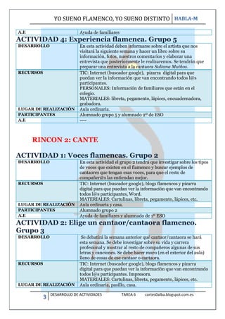 PLAN DE TRABAJO FLAMENCO | PDF