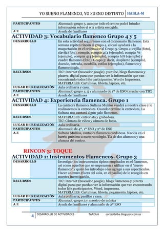 PLAN DE TRABAJO FLAMENCO | PDF