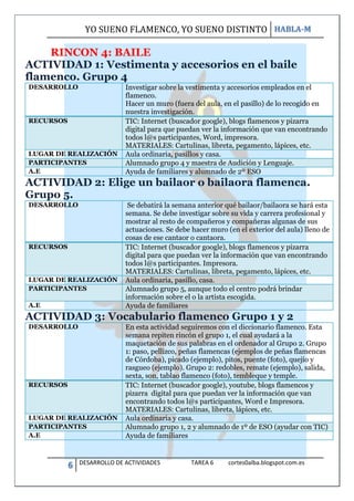 PLAN DE TRABAJO FLAMENCO | PDF
