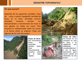 Desastres topograficos, deslizamientos y movimientos de tierra | PPTX
