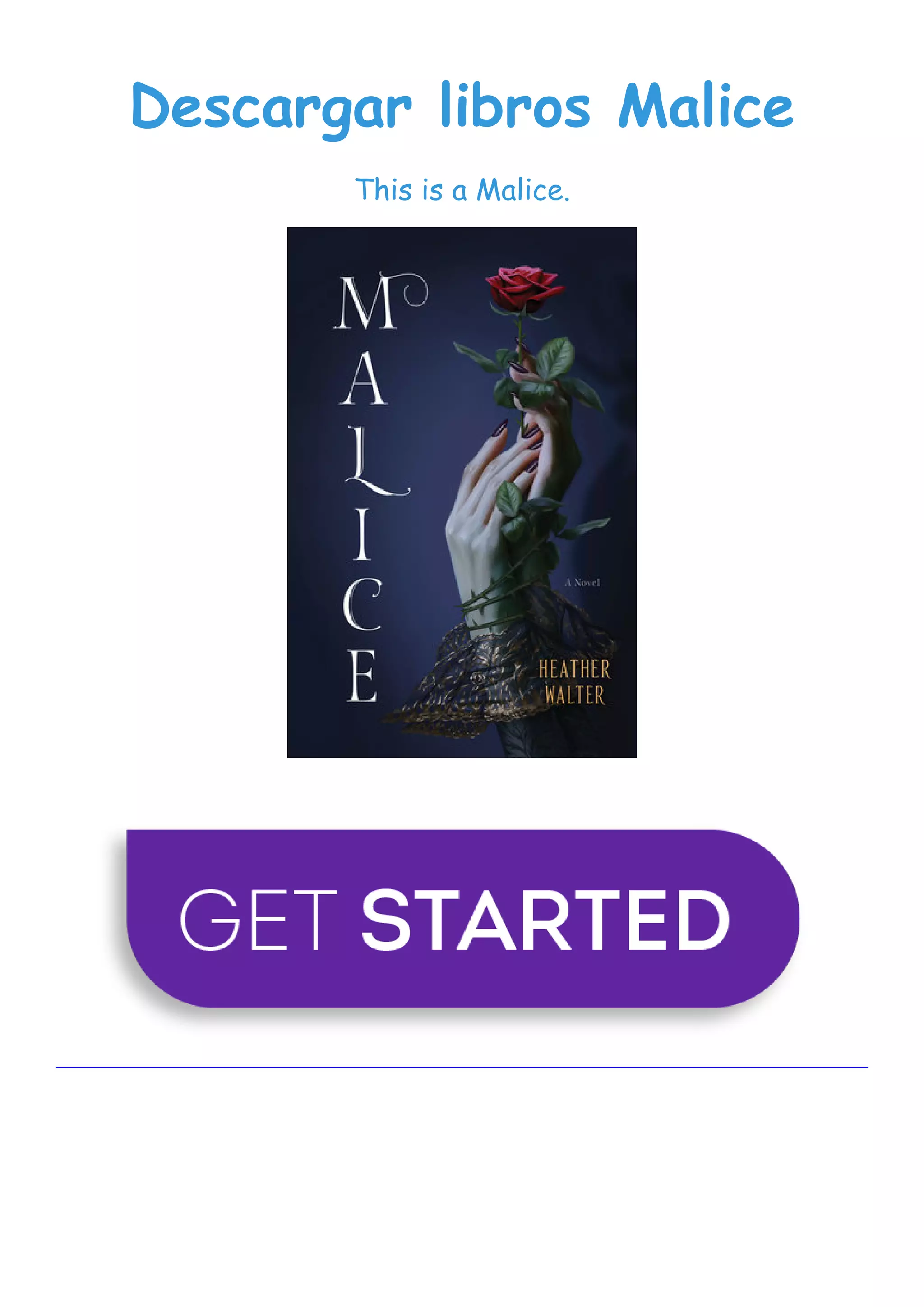 Descargar libros Malice | PDF