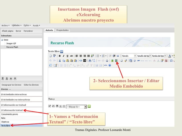 Tutorial para descargar recursos en gif - flash insertarlo en exelearning | PPT