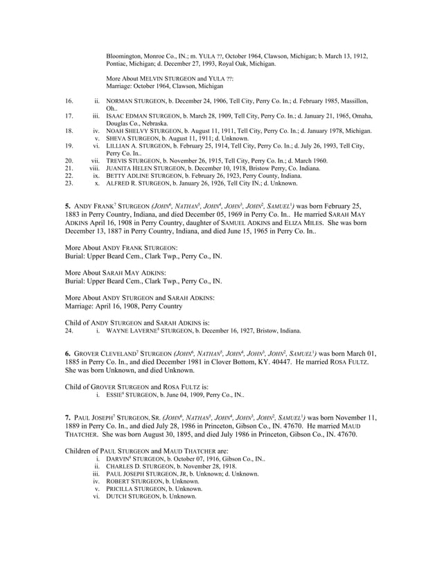 Descendantsof John Sturgeon | RTF