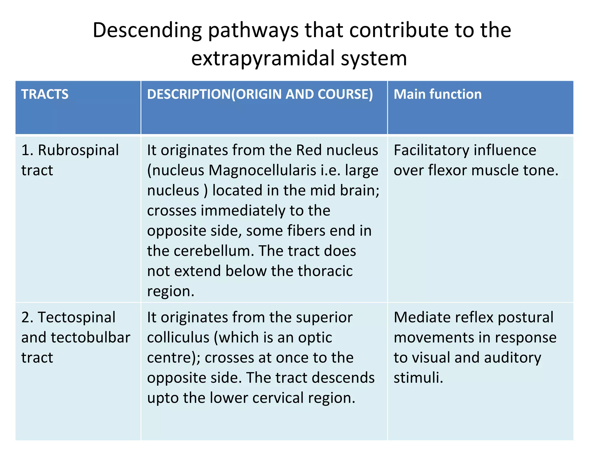 Descending tract diagram final | PPT