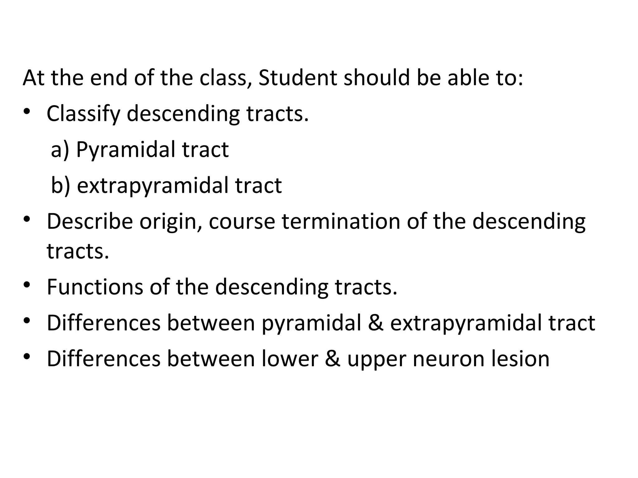 Descending tract diagram final | PPT