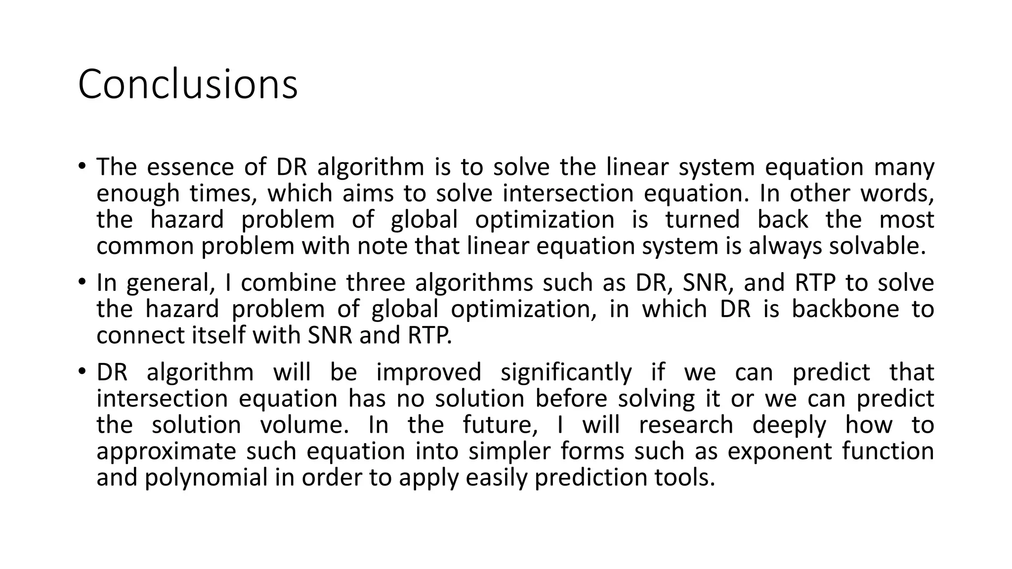 Global Optimization with Descending Region Algorithm | PPT