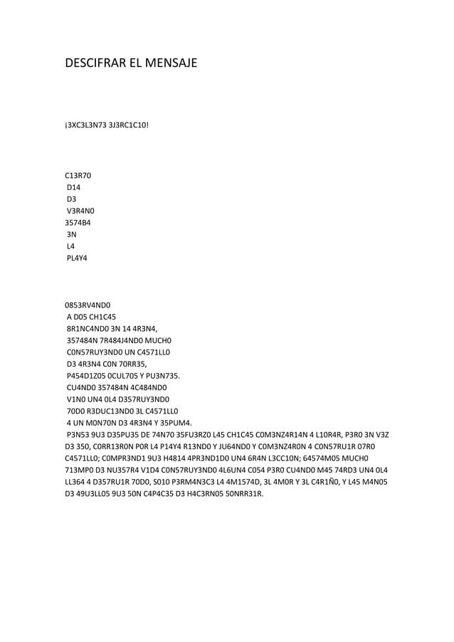 Descifrar el mensaje | DOCX