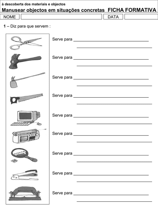 à Descoberta dos materiais e dos objectos | PDF